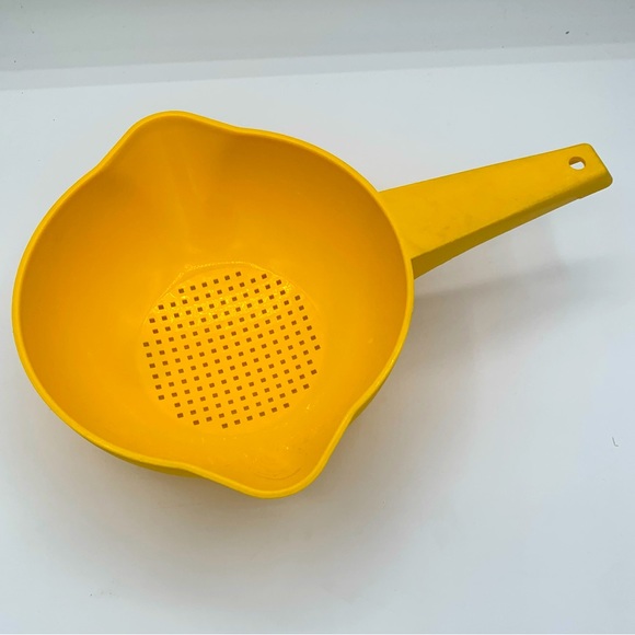 Tupperware | Kitchen | Tupperware Colander Yellow Plastic With Handle ...